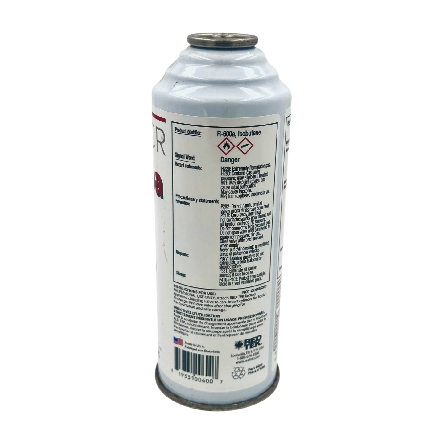 RED TEK R-600a 8 oz. can (226 g) aerosol can – HVACSEALANT.COM